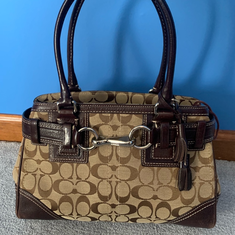 Vintage Coach Signature Top Handle Purse - Gem